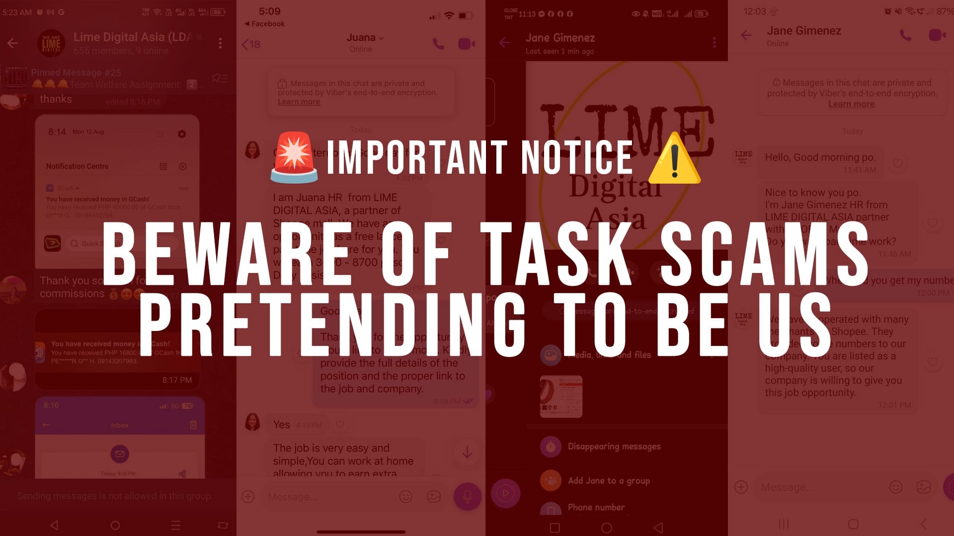 Important Notice: Beware Of Task Scams Using Our Name | Lime Digital Asia